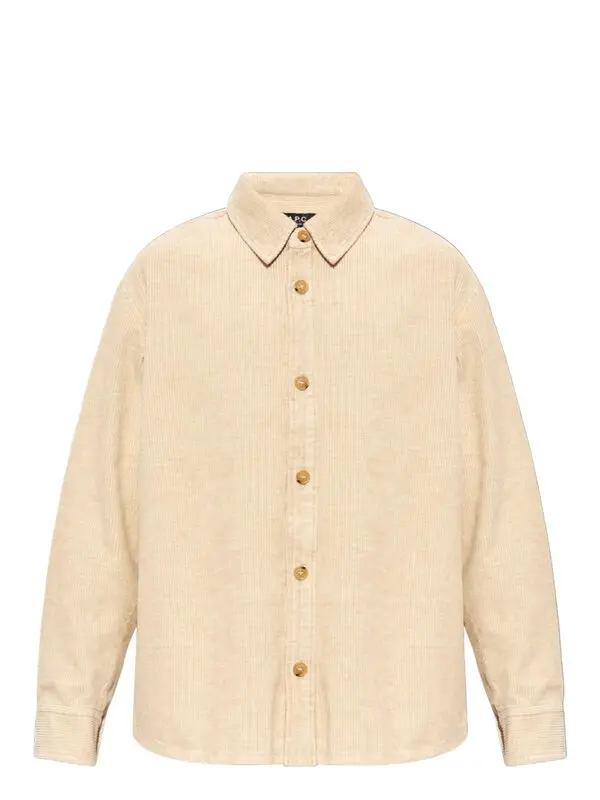 A.p.c. Bobby Corduroy Shirt - Nude