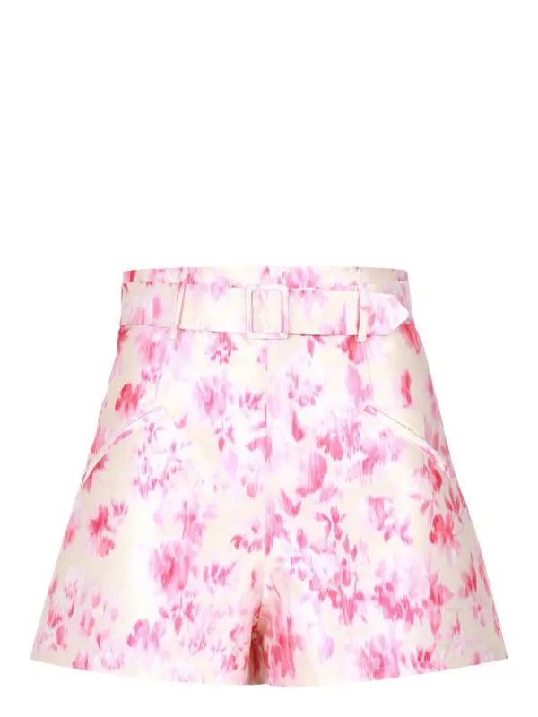 Philosophy Di Lorenzo Serafini Abstract Printed Belted Shorts - Pink