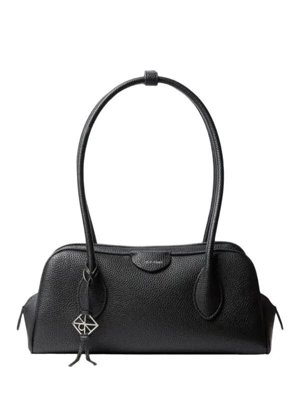 Calvin Klein Emblem Logo Pebble Shoulder Bag - Black