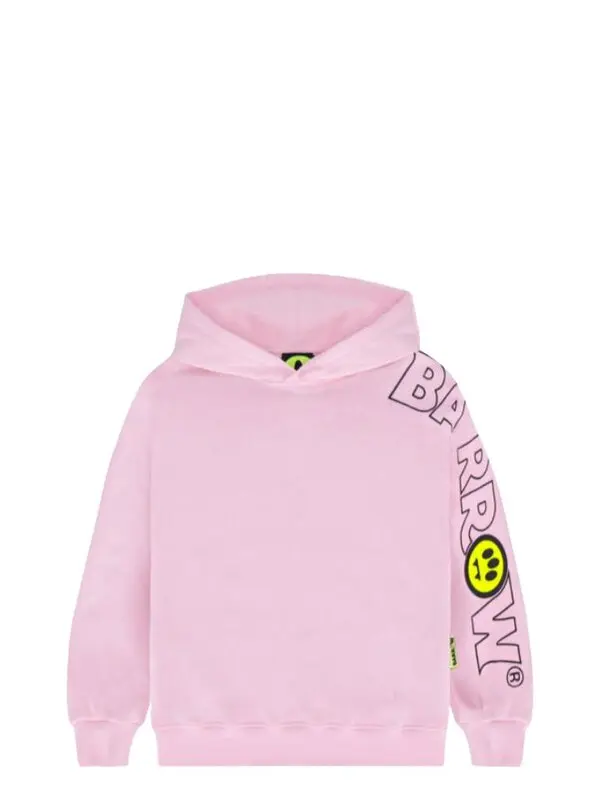 BARROW Logo-print Hoodie - Pink