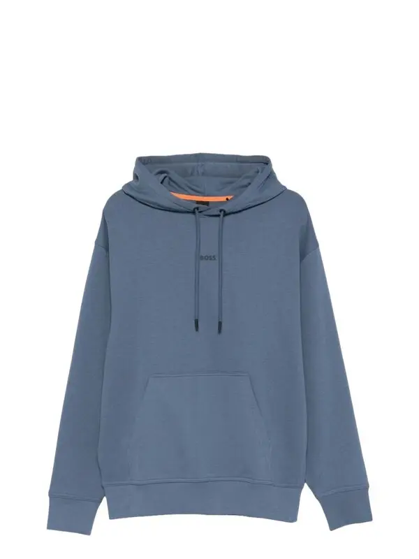 Hugo Boss Hooded Sweatshirt With Letter Pattern - Blue