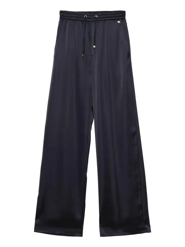 Herno Wide Leg Satin Trousers - Blue