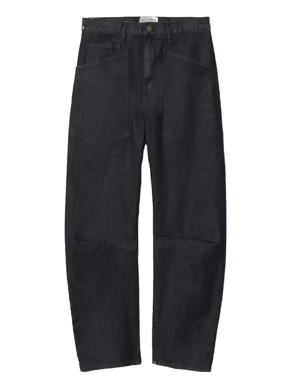 NILI LOTAN Denim Trousers With Belt Loops And Draped Pockets - Black
