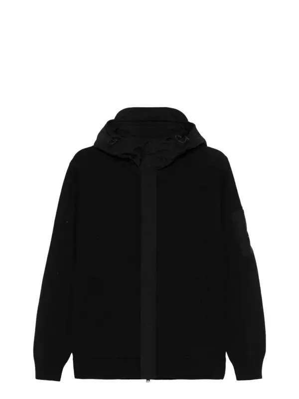 C.P. COMPANY Hoodie With Press Stud Detail - Black