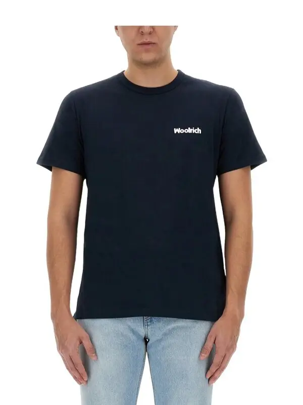 Woolrich Logo Detailed Crewneck T-shirt - Black