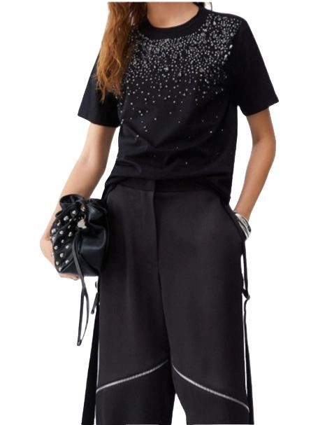 Liu Jo Embellished Crewneck T-shirt - Black