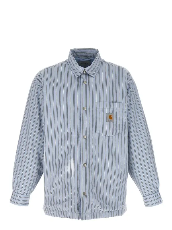 Carhartt Work In Progress Grimsby Stripe Shirt Jacket - Gray