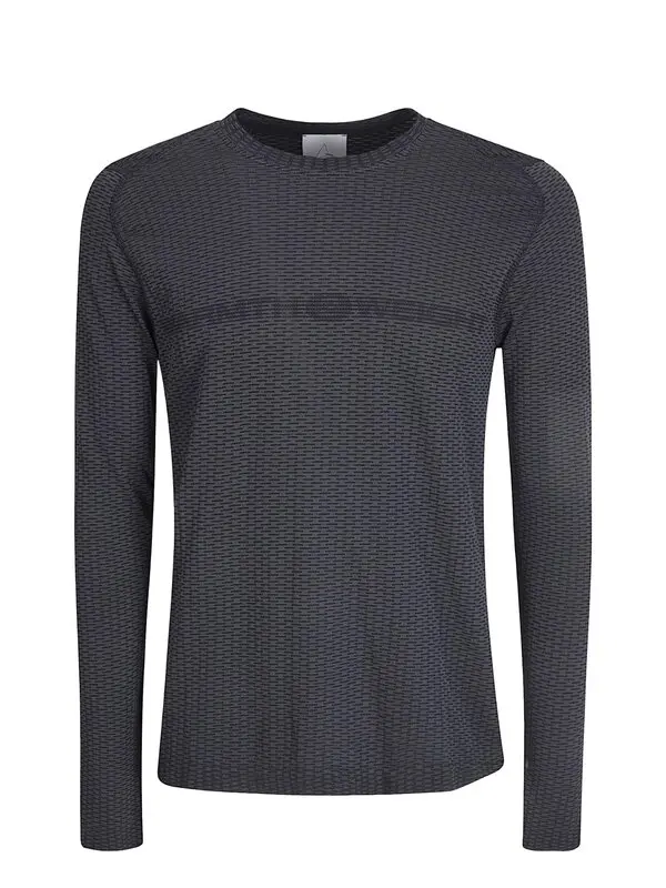 ROA Striped Long-sleeve Crewneck T-shirt - Black
