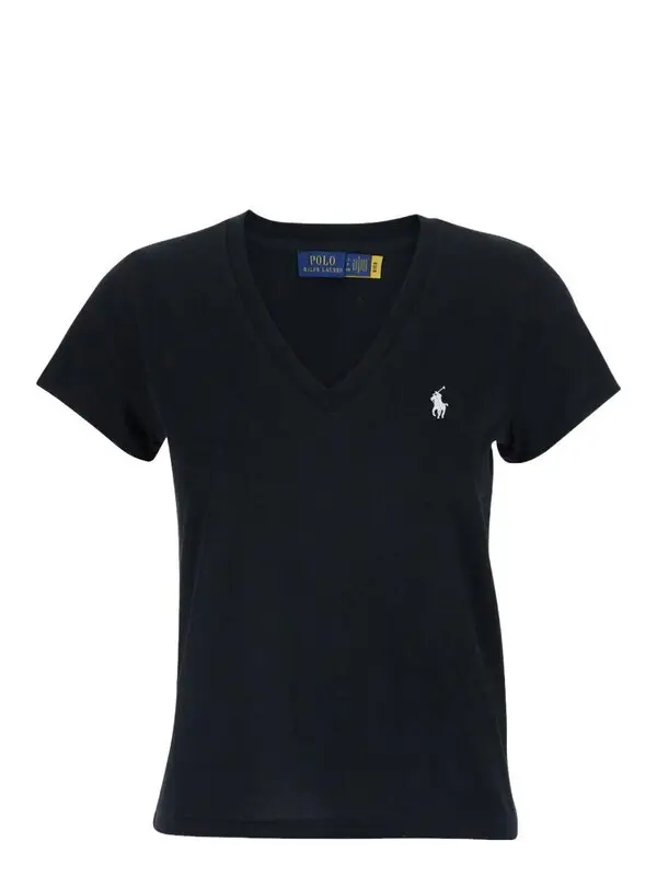 Polo Ralph Lauren Embroidered V-neck T-shirt - Black