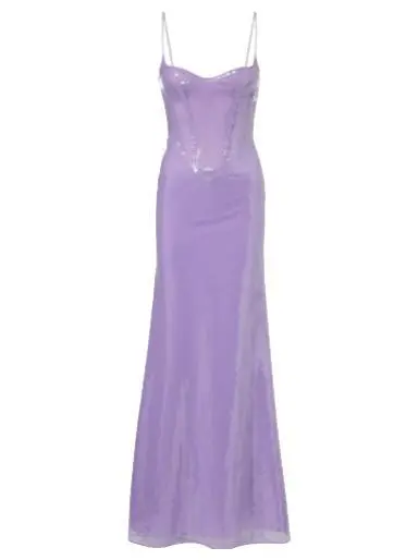 David Koma Sequined Corset Gown - Purple