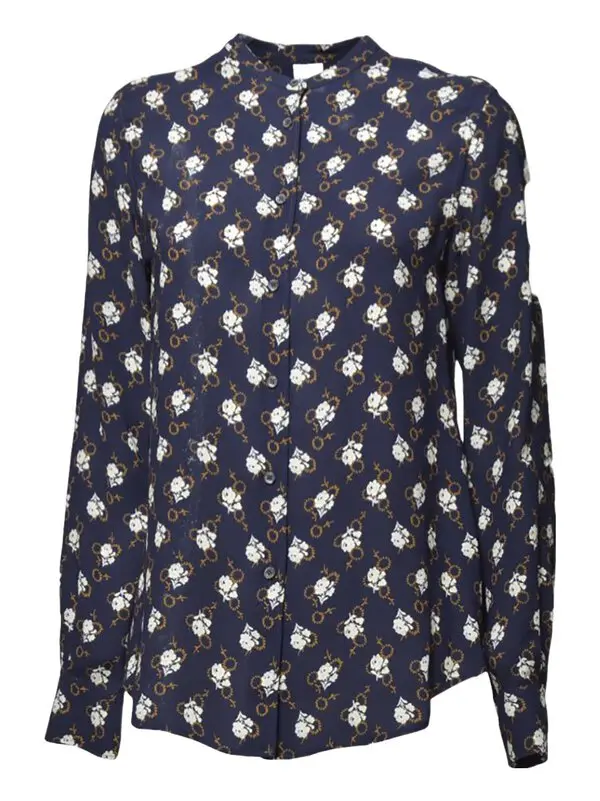 Aspesi Naive Rose Printed Crepe Shirt - Black