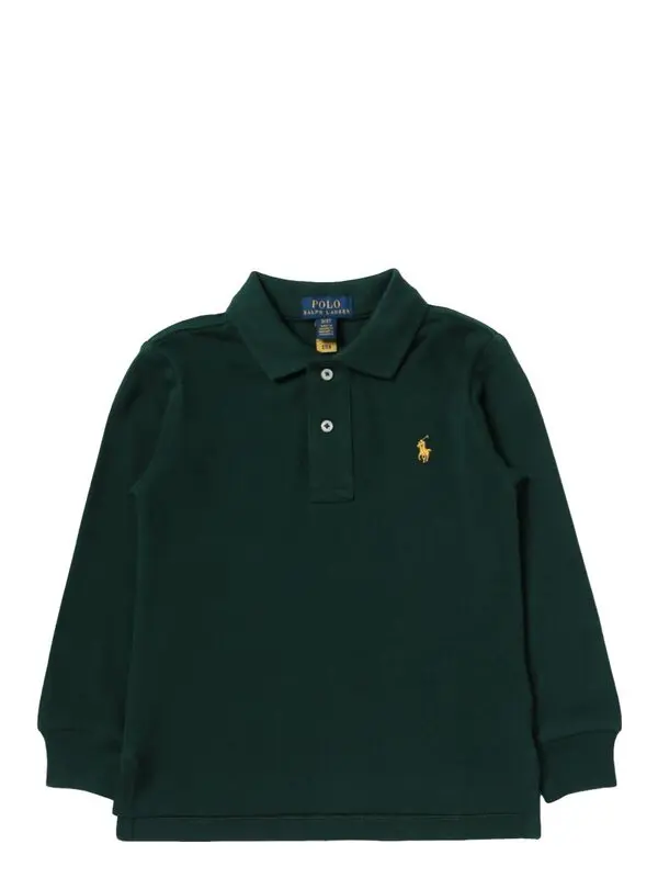 Ralph Lauren Polo Pony Embroidered Long Sleeve Polo Shirt - Black