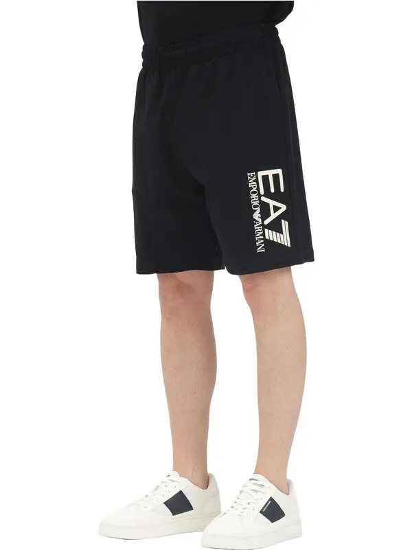 EA7 Elastic Waist Logo Shorts - Black