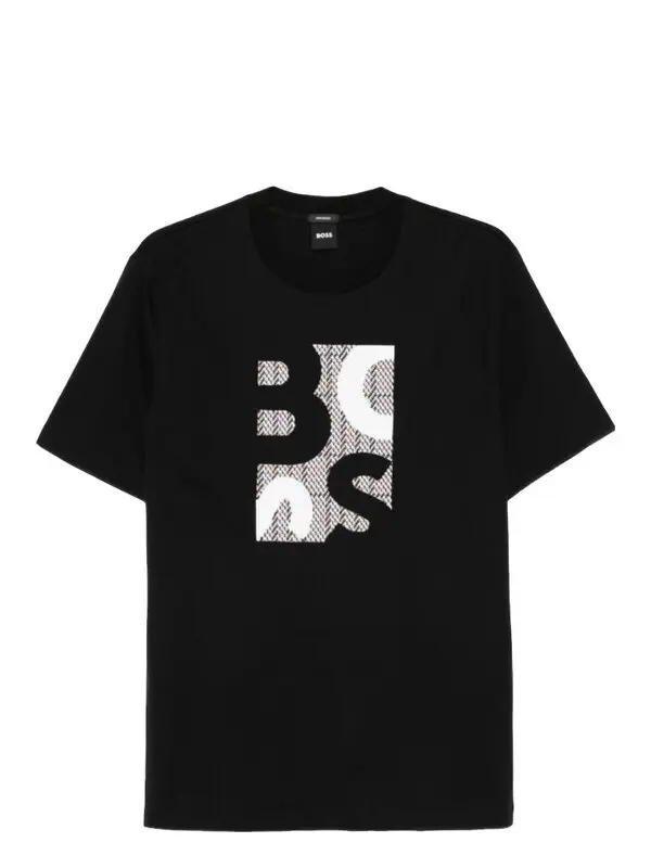 Hugo Boss Logo Printed Crewneck T-shirt - Black