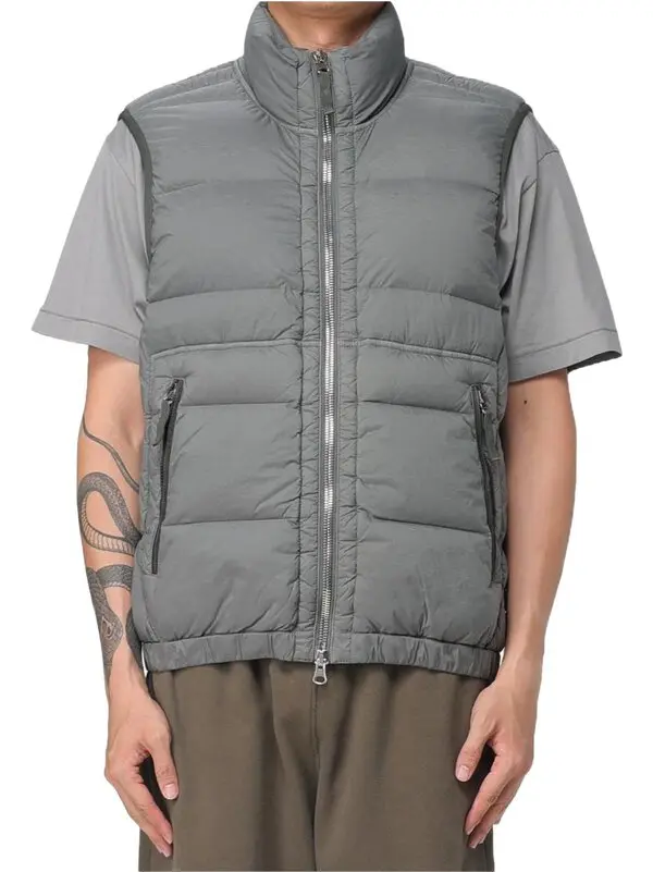 Stone Island Logo Patch Puffer Vest - Grey