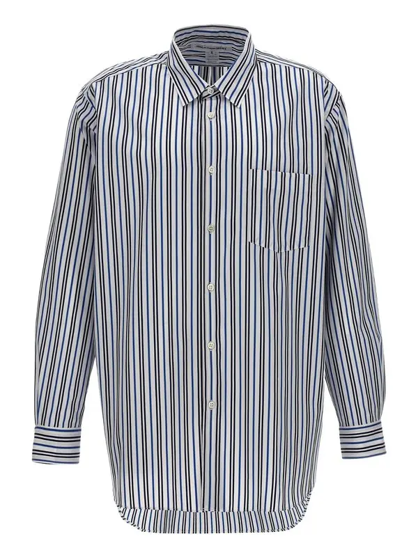 Comme Des Garçons Striped Buttoned Shirt - Gray
