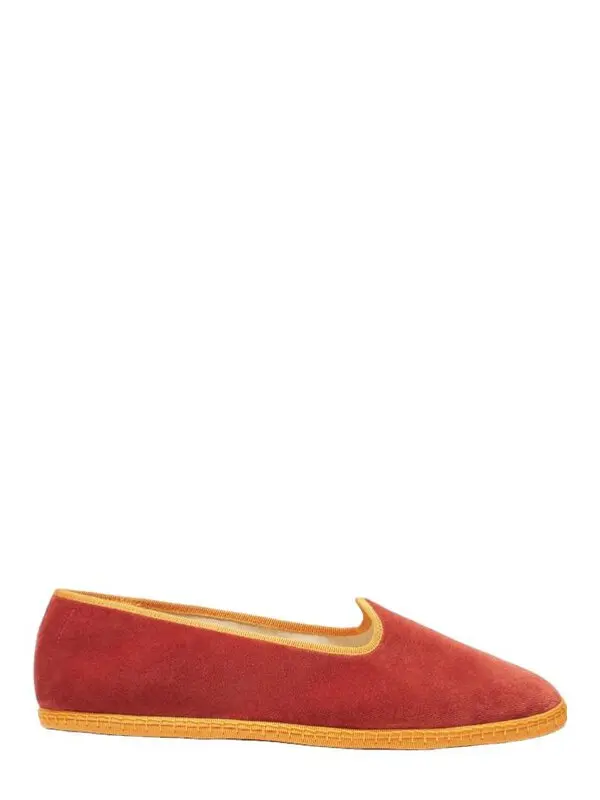 SCAROSSO William Iv Velvet Slippers With Gros-grain Trim - Orange