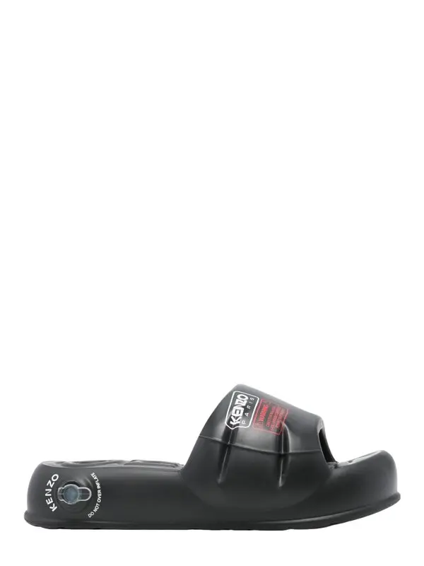 Kenzo Logo Detailed Slides - Black