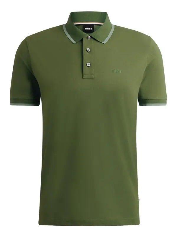 Hugo Boss Logo-rubberised Cotton Polo Shirt - Green