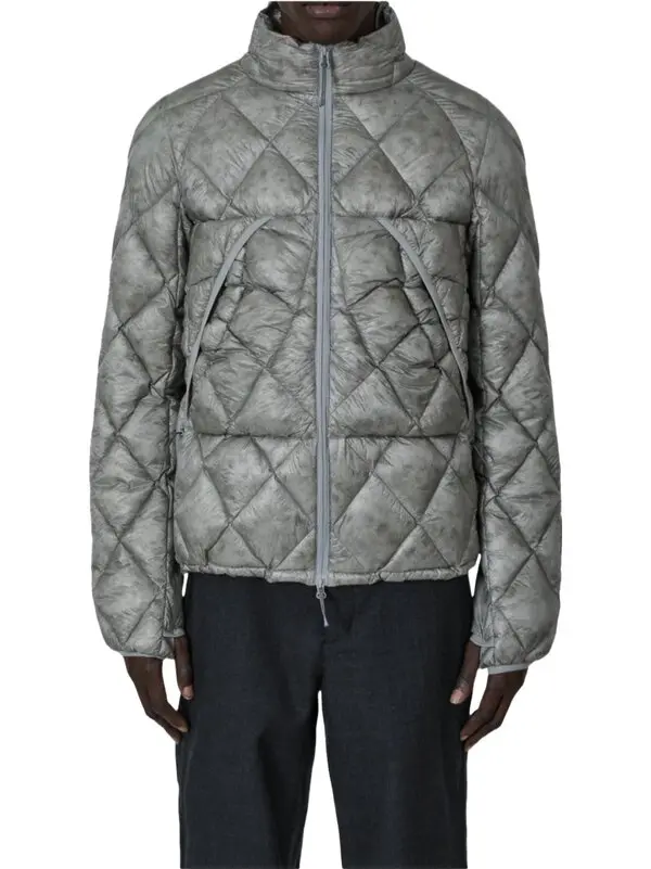 ROA Diamond-quilted Hooded Jacket - Silver-gray