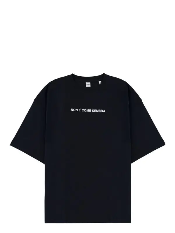 Aspesi Slogan Oversized T-shirt - Black