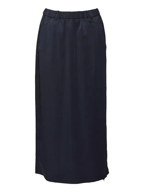 Aspesi Long Satin Skirt - Black