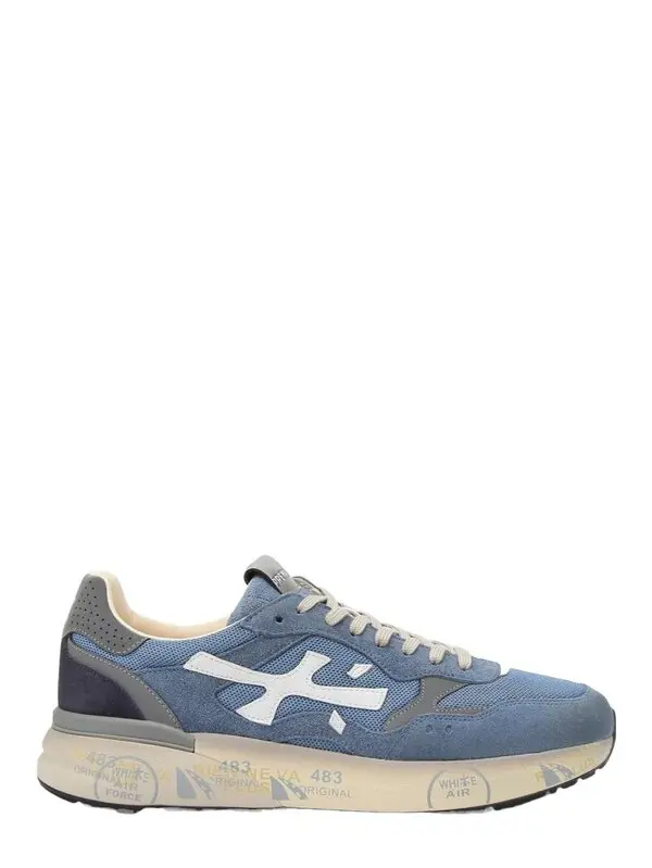 Premiata Lace-up Sneakers With Round Toe And Logo Detail - Blue