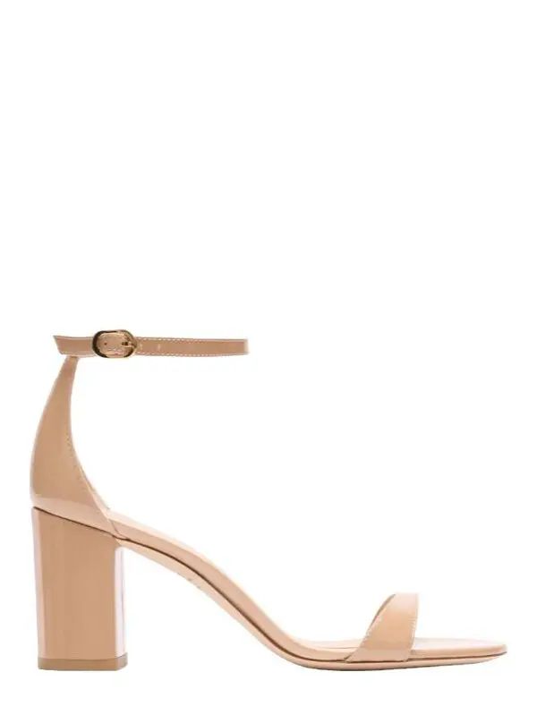 STUART WEITZMAN High-heeled Sandals With Round Toe And Ankle Strap - Adobe