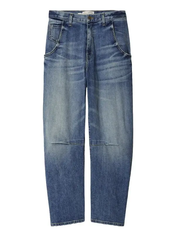 NILI LOTAN Mid-rise Jeans With Belt Rings And Multiple Pockets - Blue