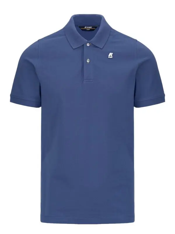 K-WAY Vinnie Logo Patch Polo Shirt - Blue