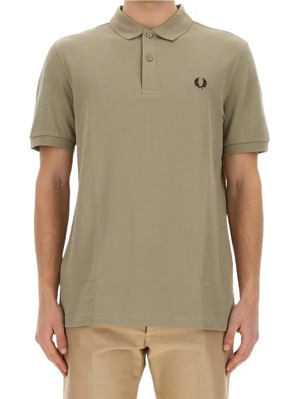 Fred Perry Logo Accent Polo Shirt - Gray