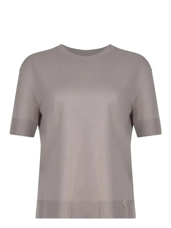 Herno Short-sleeve Crew Neck Sweater - Gray