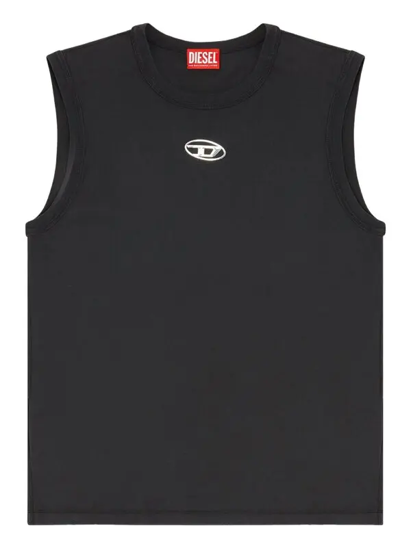 DIESEL® Metallic Oval D Slim Fit Tank Top - Black