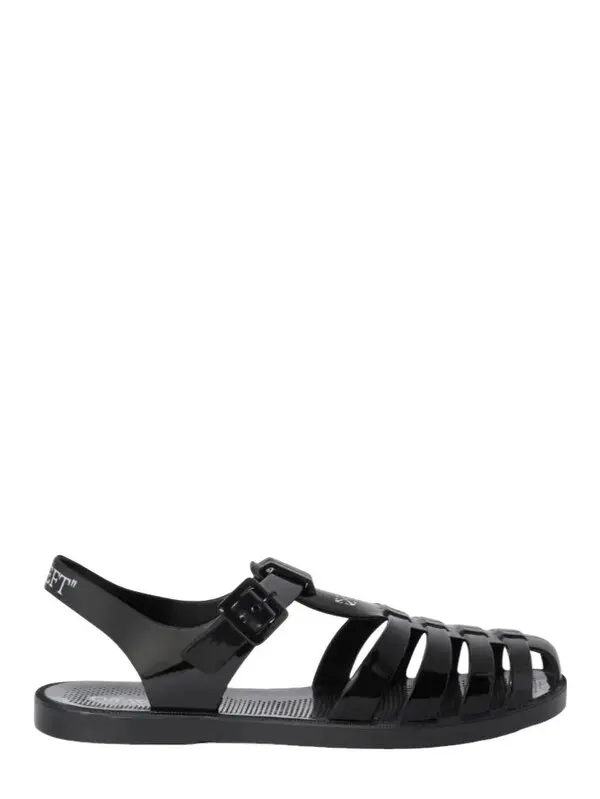 Off-White Arrow Buckle Detailed Sandals - Black