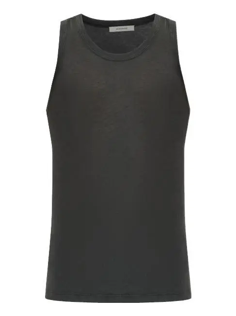 ENTIRE STUDIOS Sheer Crew Neck Tank Top - Grey