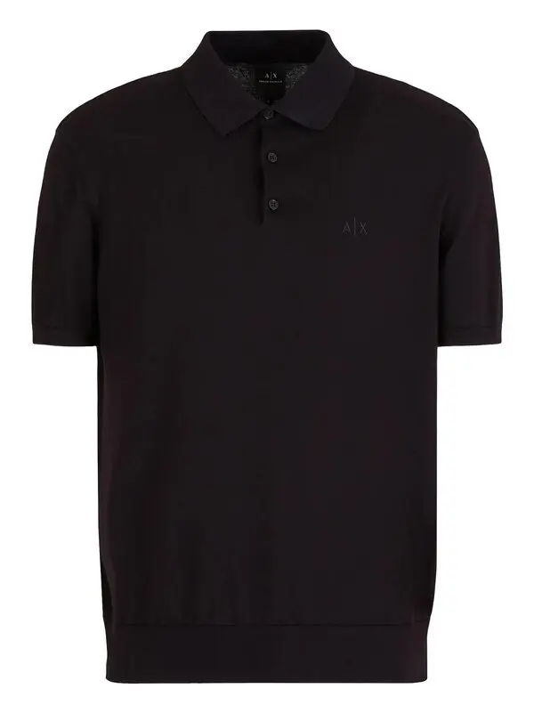 Armani Exchange Short-sleeved Polo Shirt - Black