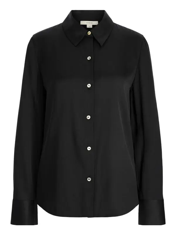 Vince Long Sleeve Button-up Shirt - Black