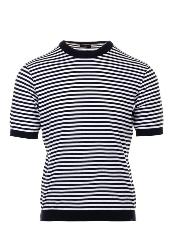 Paul & Shark Short Sleeve Striped Sweater - Black