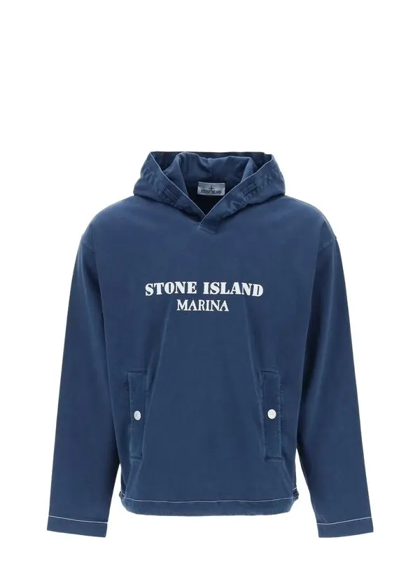 Stone Island Cotton Hoodie - Blue