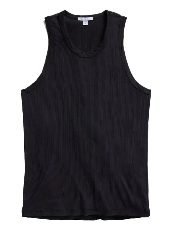 JAMES PERSE Ribbed Crewneck Tank Top - Black