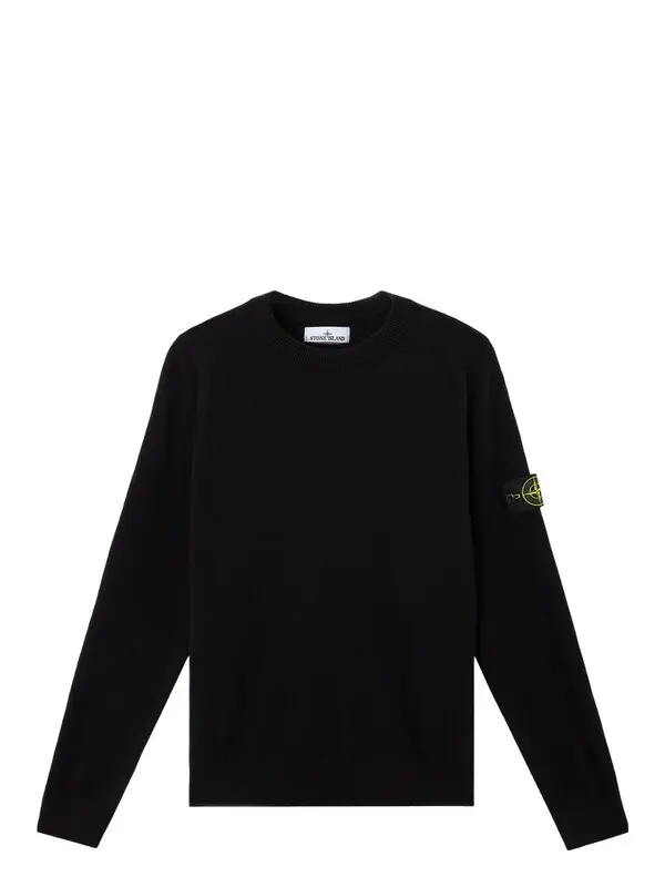 Stone Island Compass Badge Crewneck Jumper - Black