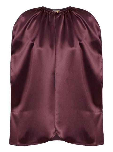 BY MALENE BIRGER Sleeveless Cape With Pleats And Gold Buttons - Red