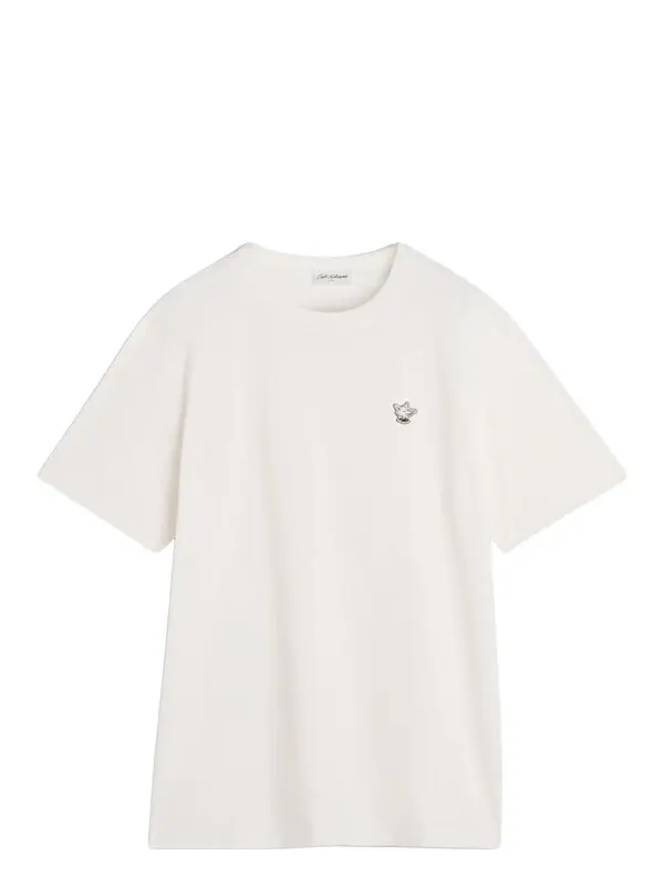 Maison Kitsuné Barista Fox Patch Relaxed Fit T-shirt - Tapioca