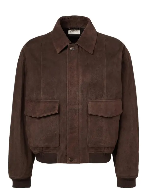 FRAME Flap Pocket Leather Jacket - Black