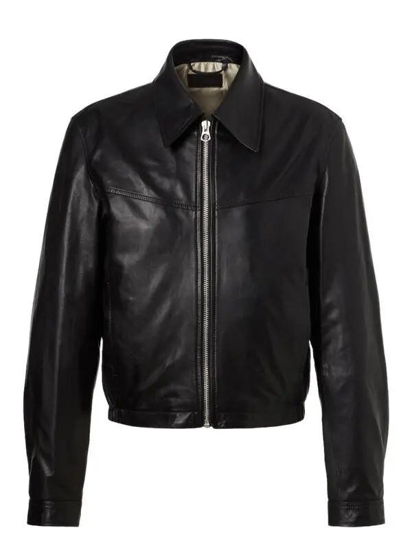 LEMAIRE Leather Blouson Jacket - Black