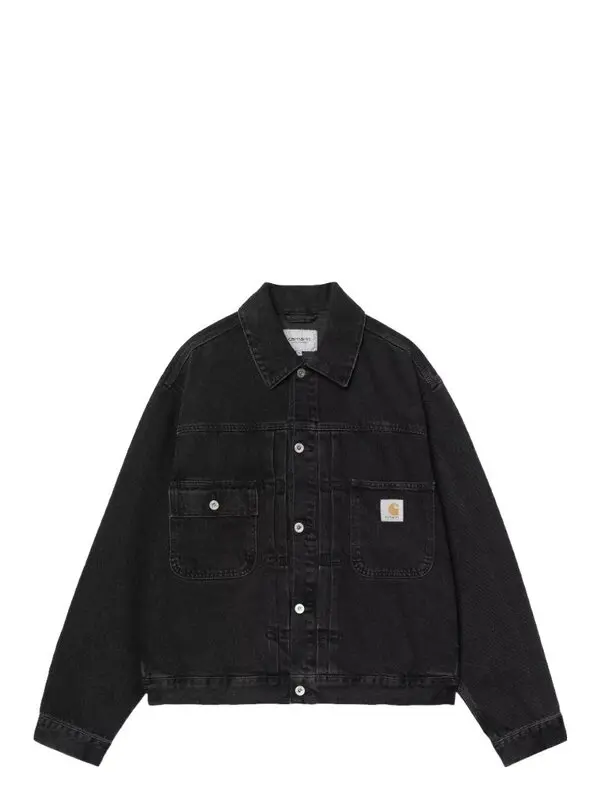 Carhartt Work In Progress Logo Patch Denim Jacket - Black