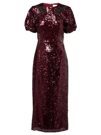 Erdem Sequined Midi Dress - Brown