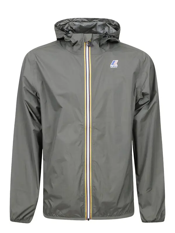 K-WAY Zip-front Hooded Jacket - Gray