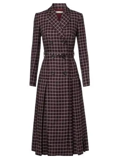 EMILIA WICKSTEAD Houndstooth Wool-blend Midi Dress - Black