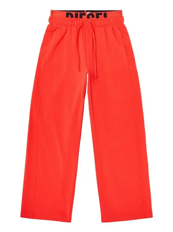 DIESEL® Logo Waistband Drawstring Track Pants - Red